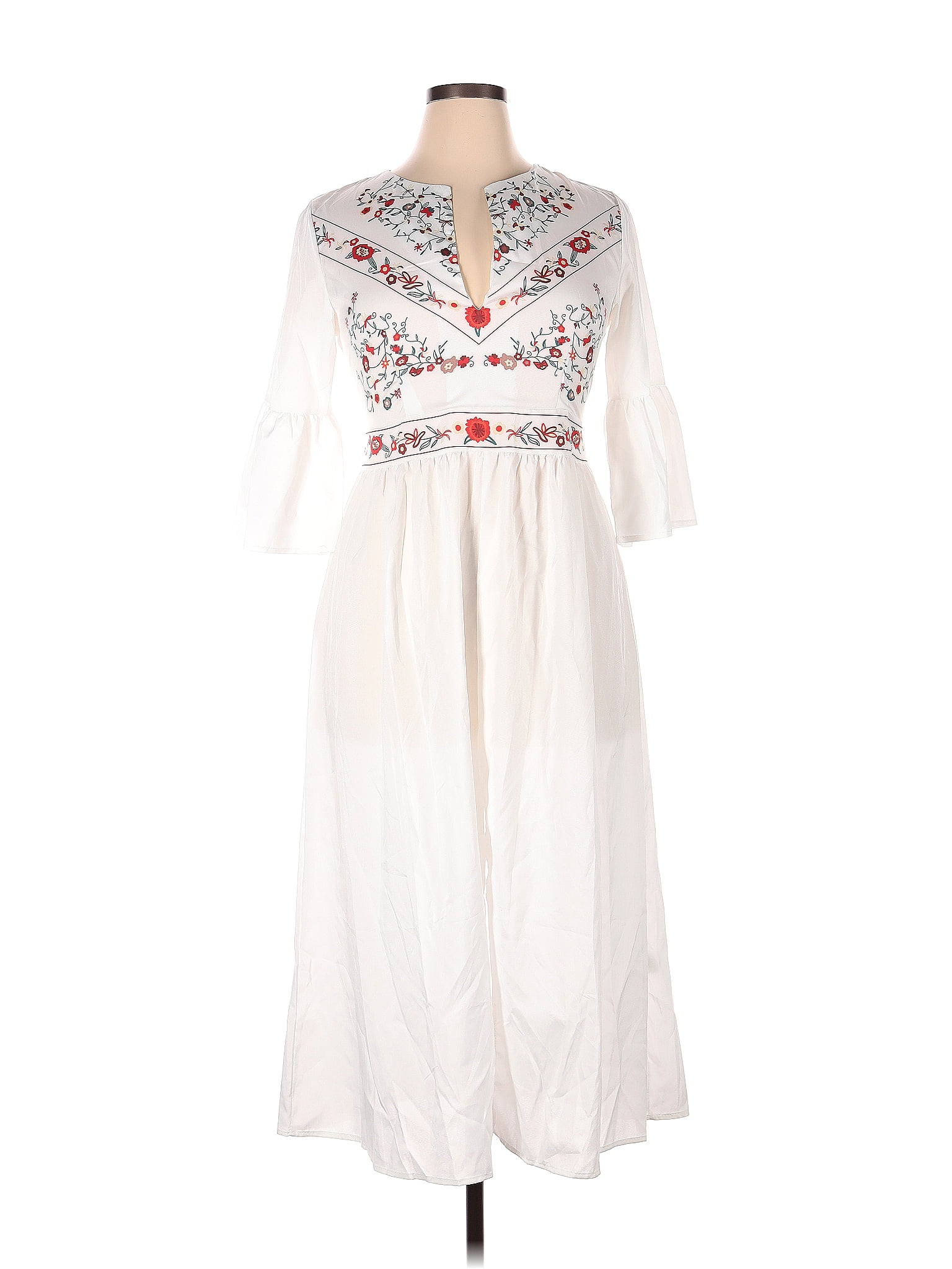 Vonda Solid White Casual Dress Size Xl 49 Off Thredup