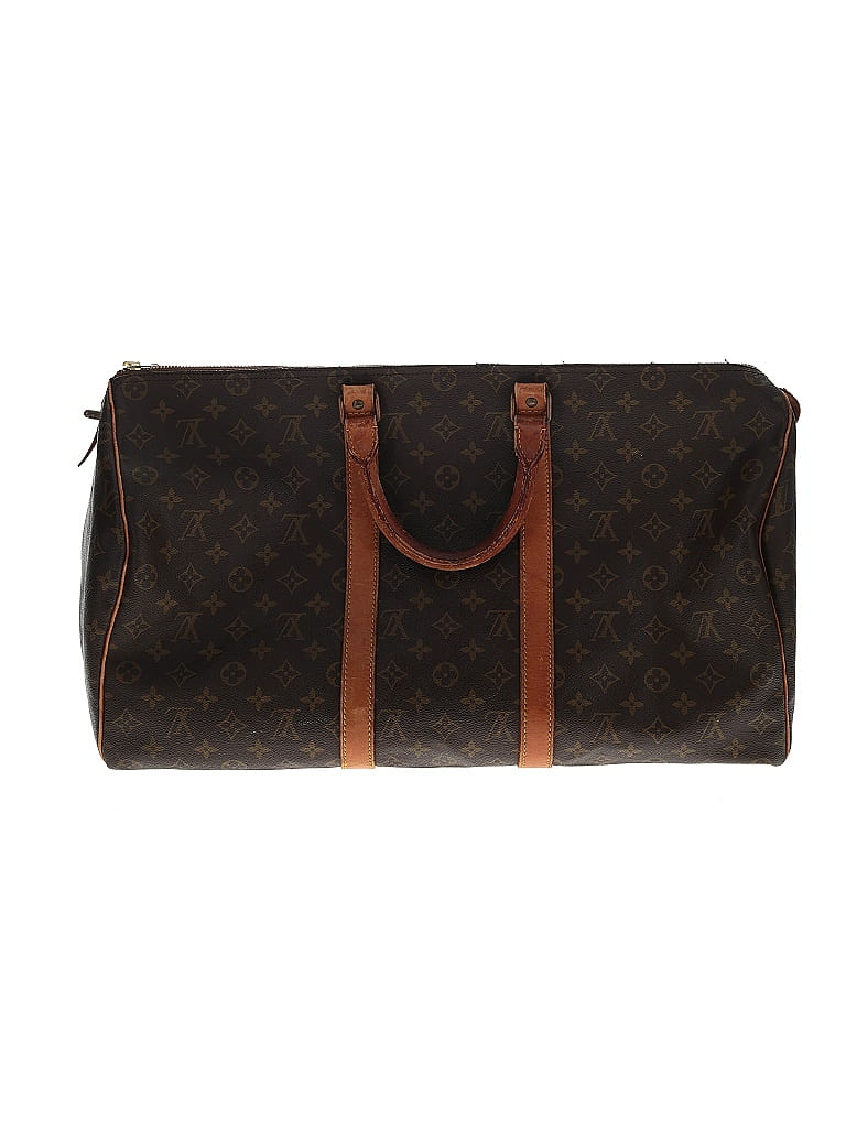Louis Vuitton 100% Coated Canvas Black Brown Monogram Canvas Speedy 50 Weekender One Size - 68% ...