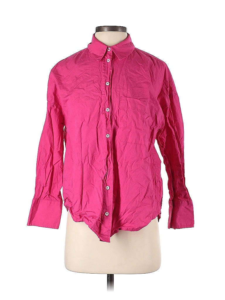 Zara 100% Cotton Pink Long Sleeve Button-Down Shirt Size S - 53% off | ThredUp