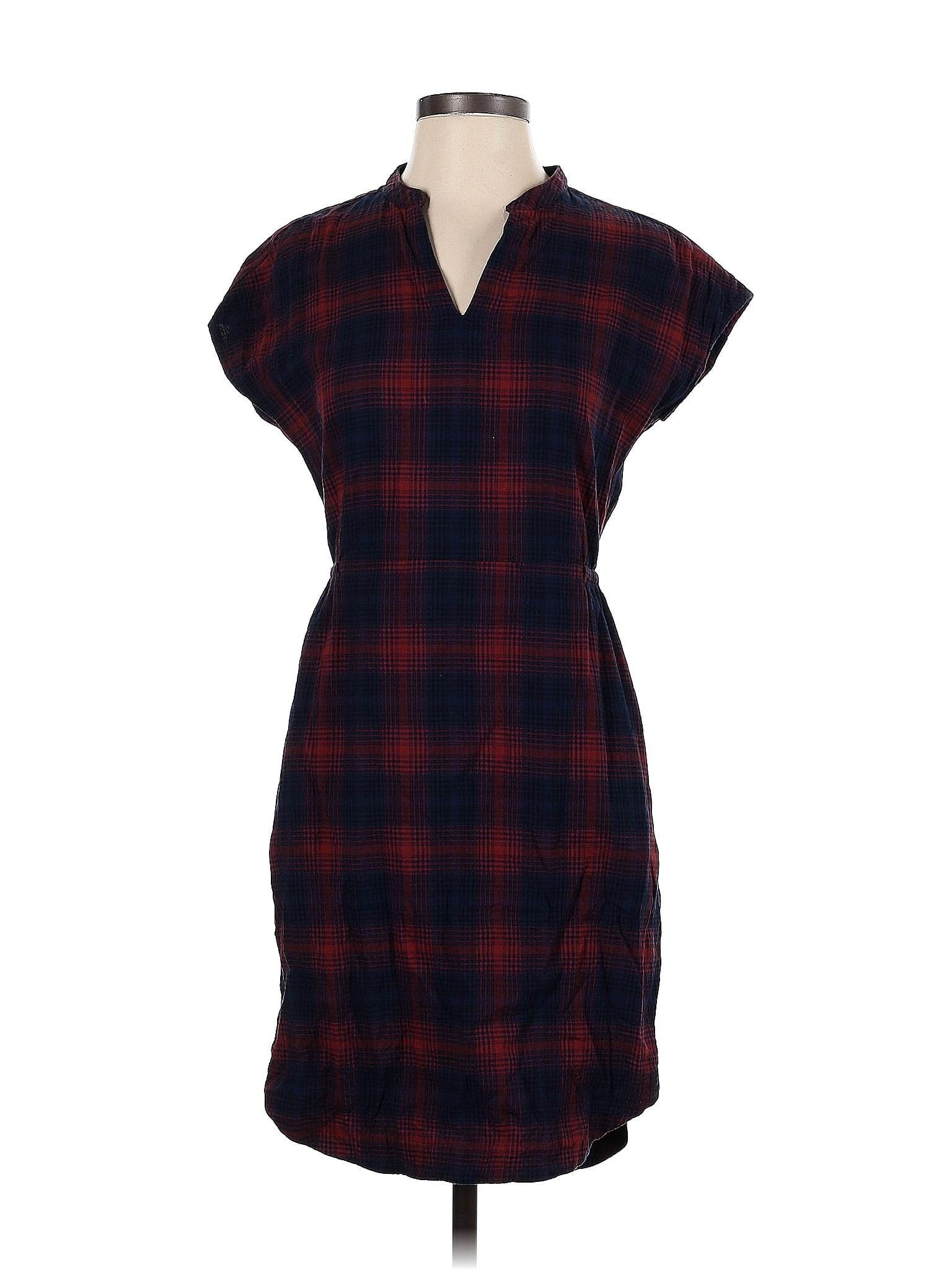 Bridge And Burn Plaid Multi Color Burgundy Casual Dress Size Xs 68 Off