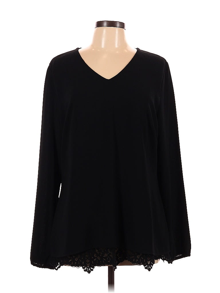 Cabi 100 Polyester Solid Black Long Sleeve Blouse Size L 73 Off