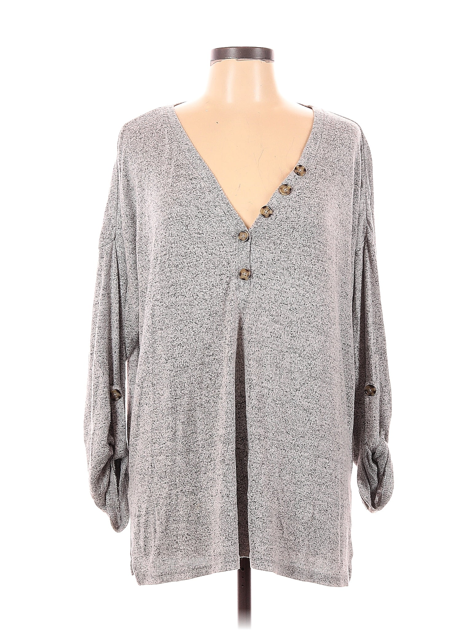 NINEXIS Color Block Gray Pullover Sweater Size L - 68% off | ThredUp