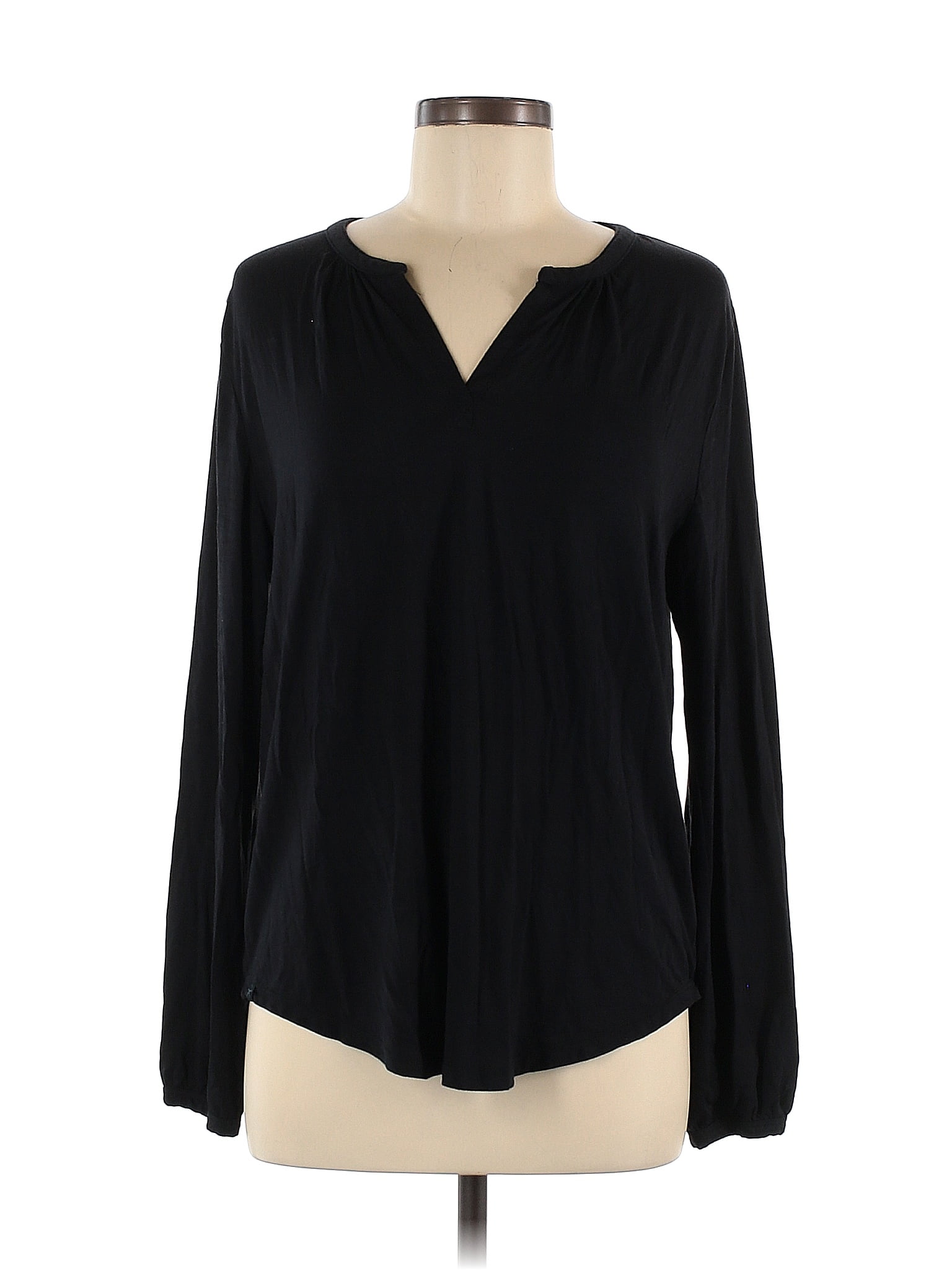 Barefoot Dreams Solid Black Long Sleeve Blouse Size M 68 Off Thredup