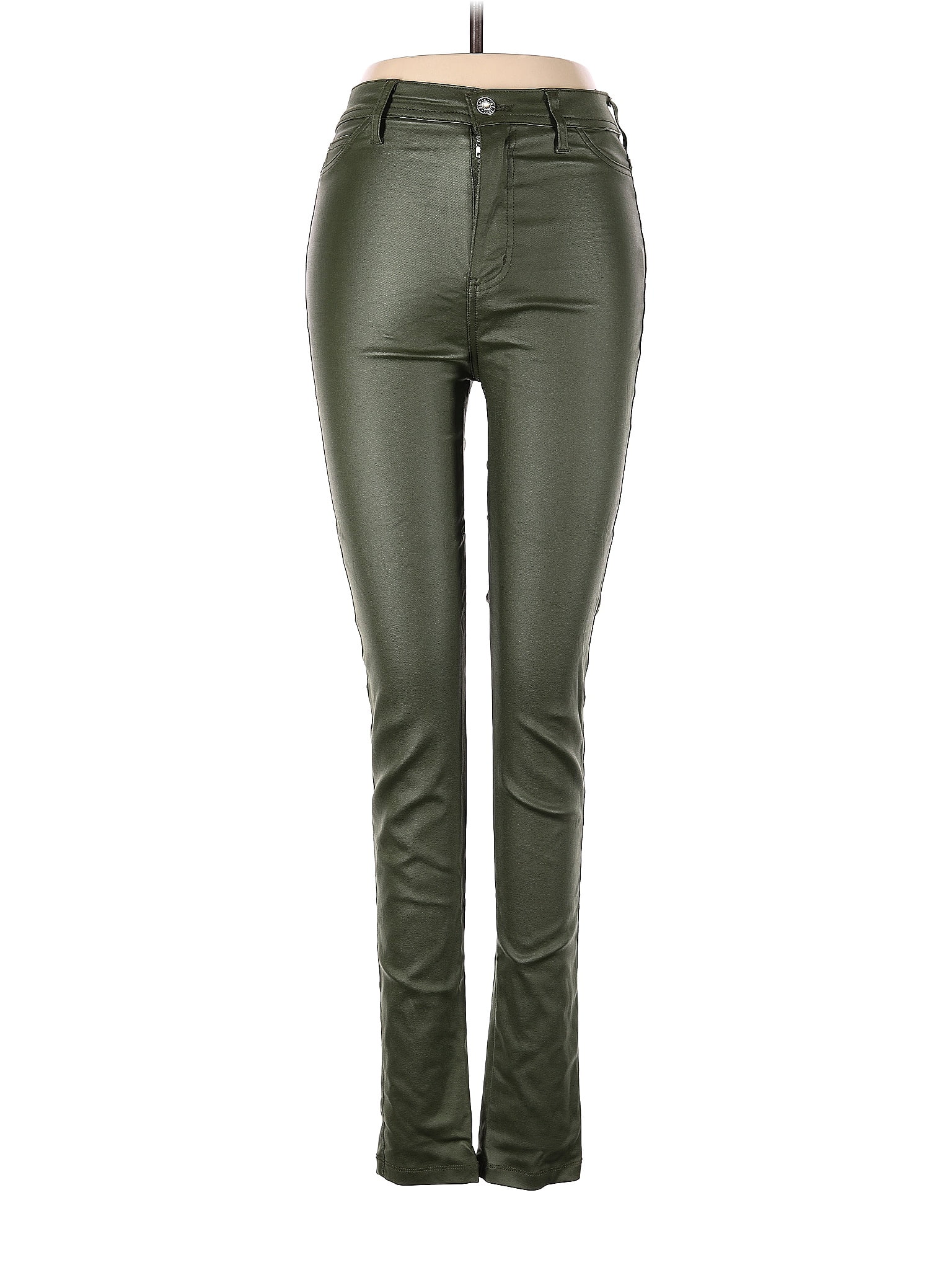 Love Tree Solid Green Faux Leather Pants Size M - 45% off | ThredUp
