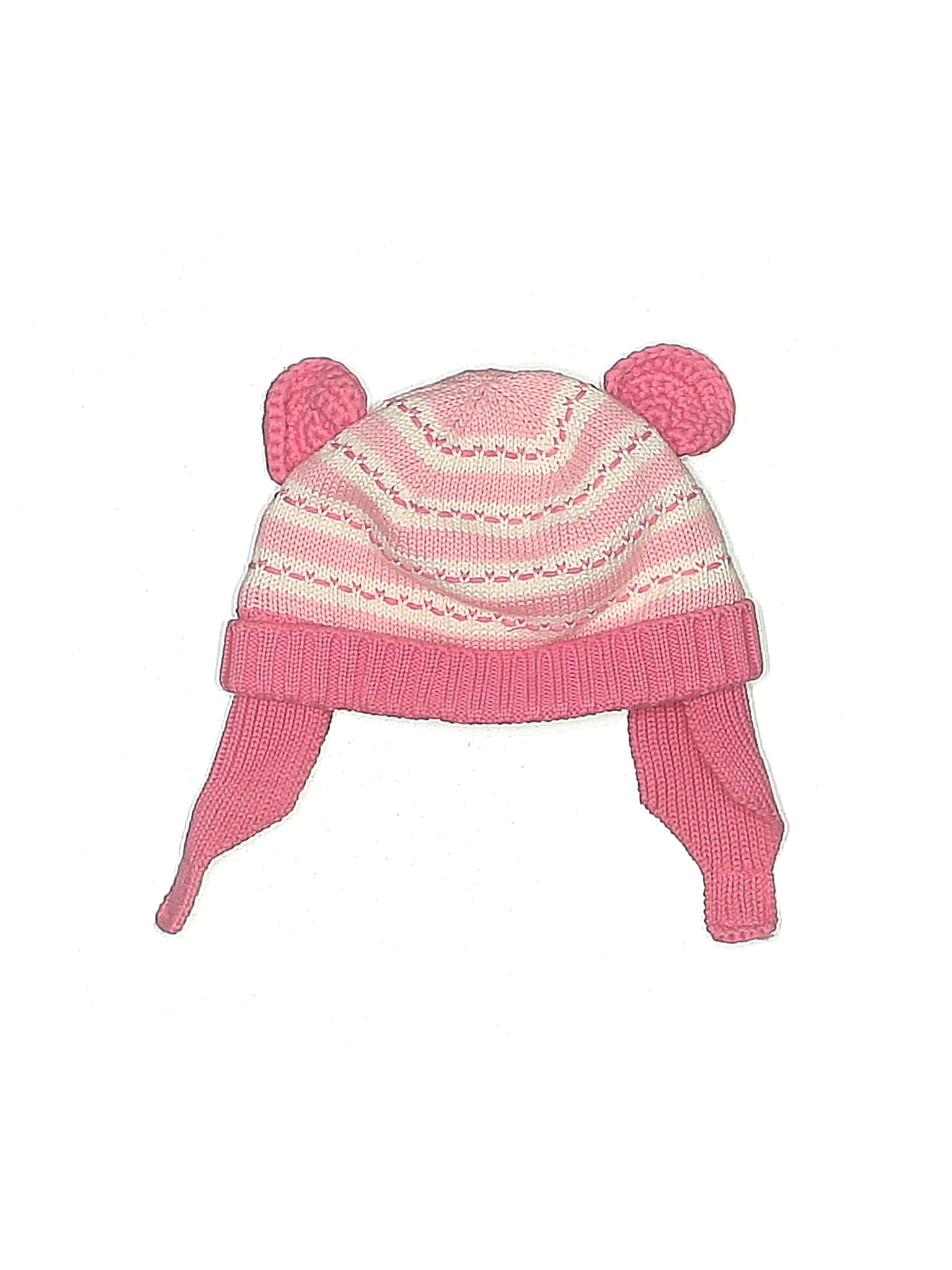 Assorted Brands 100% Cotton Stripes Pink Winter Hat Size 0-3 mo - 59% ...