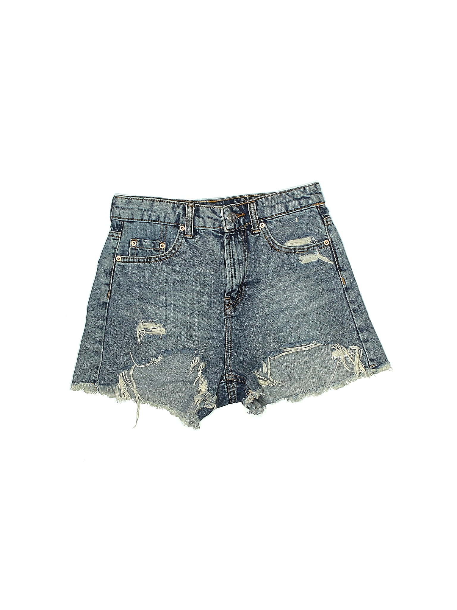 Wild Fable 100% Cotton Solid Blue Denim Shorts Size 0 - 37% off | ThredUp