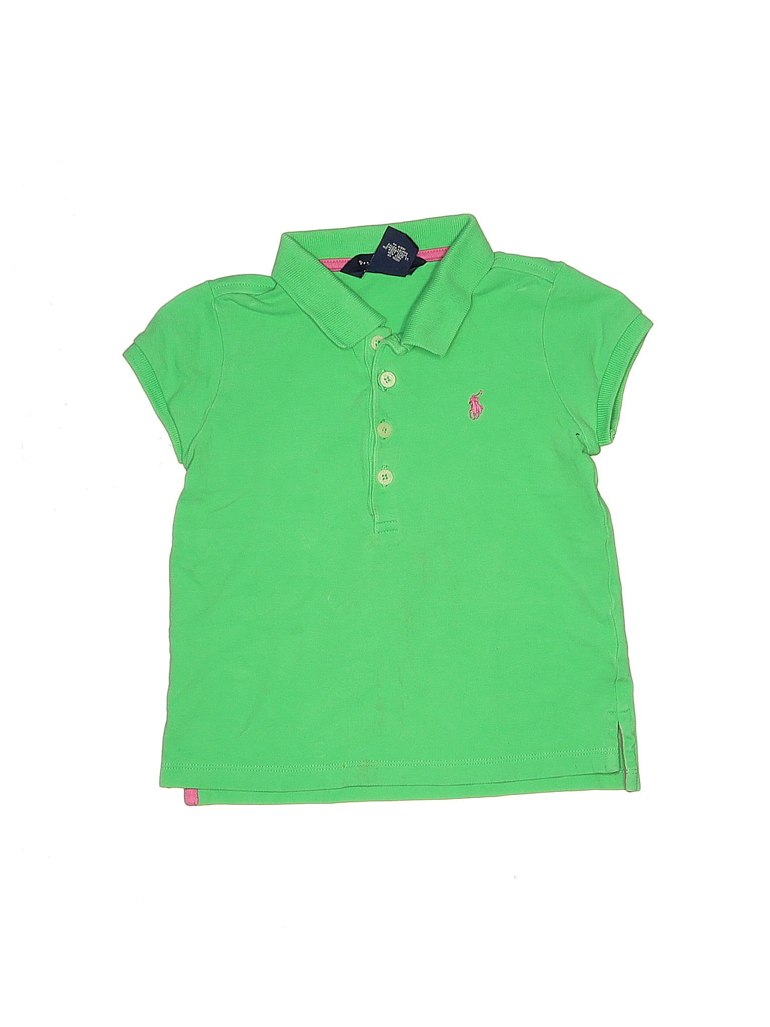 Ralph Lauren 100 Cotton Solid Green Short Sleeve Polo Size 4t 73