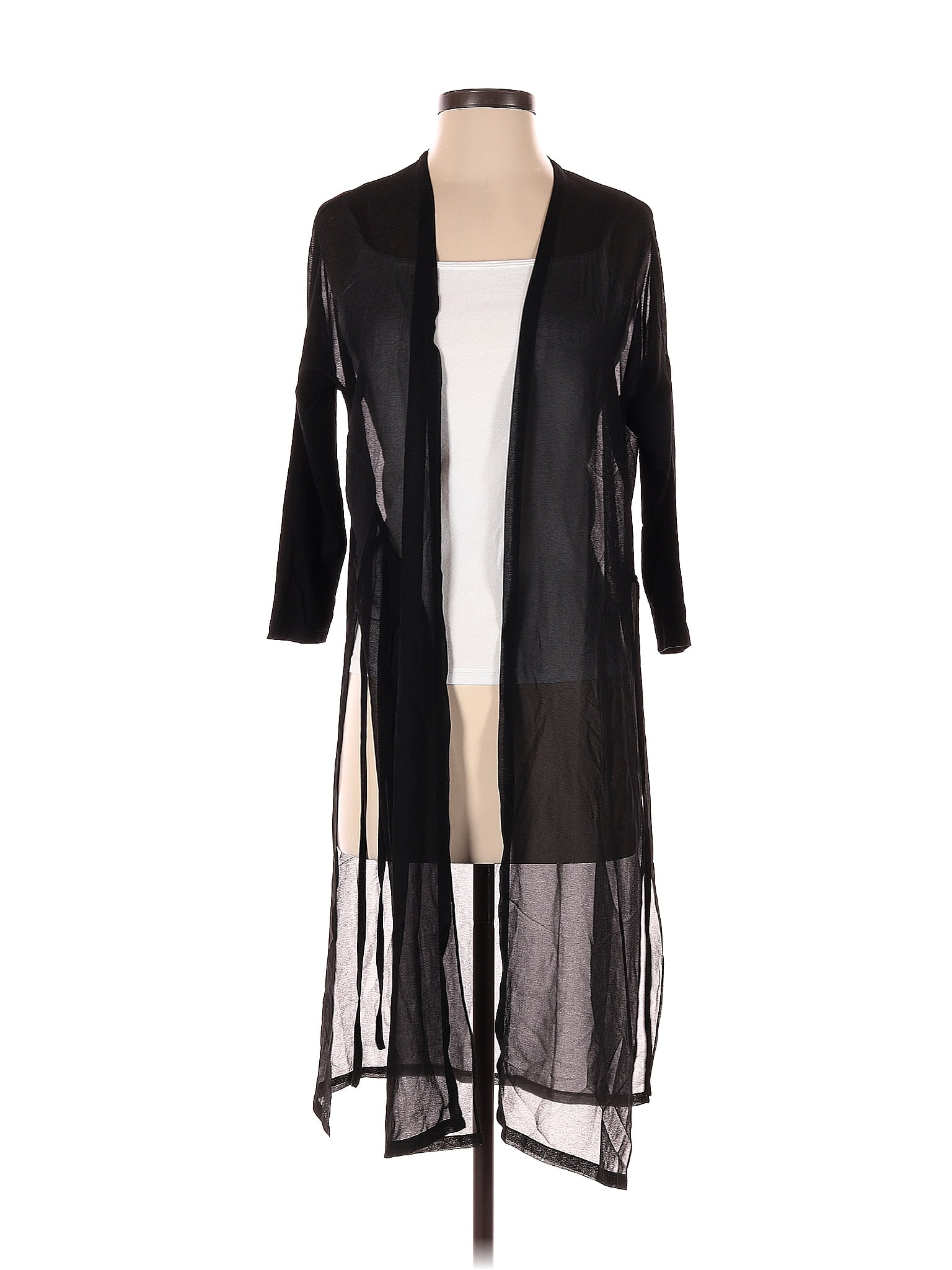 Wynne Layers 100% Polyester Color Block Solid Black Kimono Size XS - 59% off | ThredUp