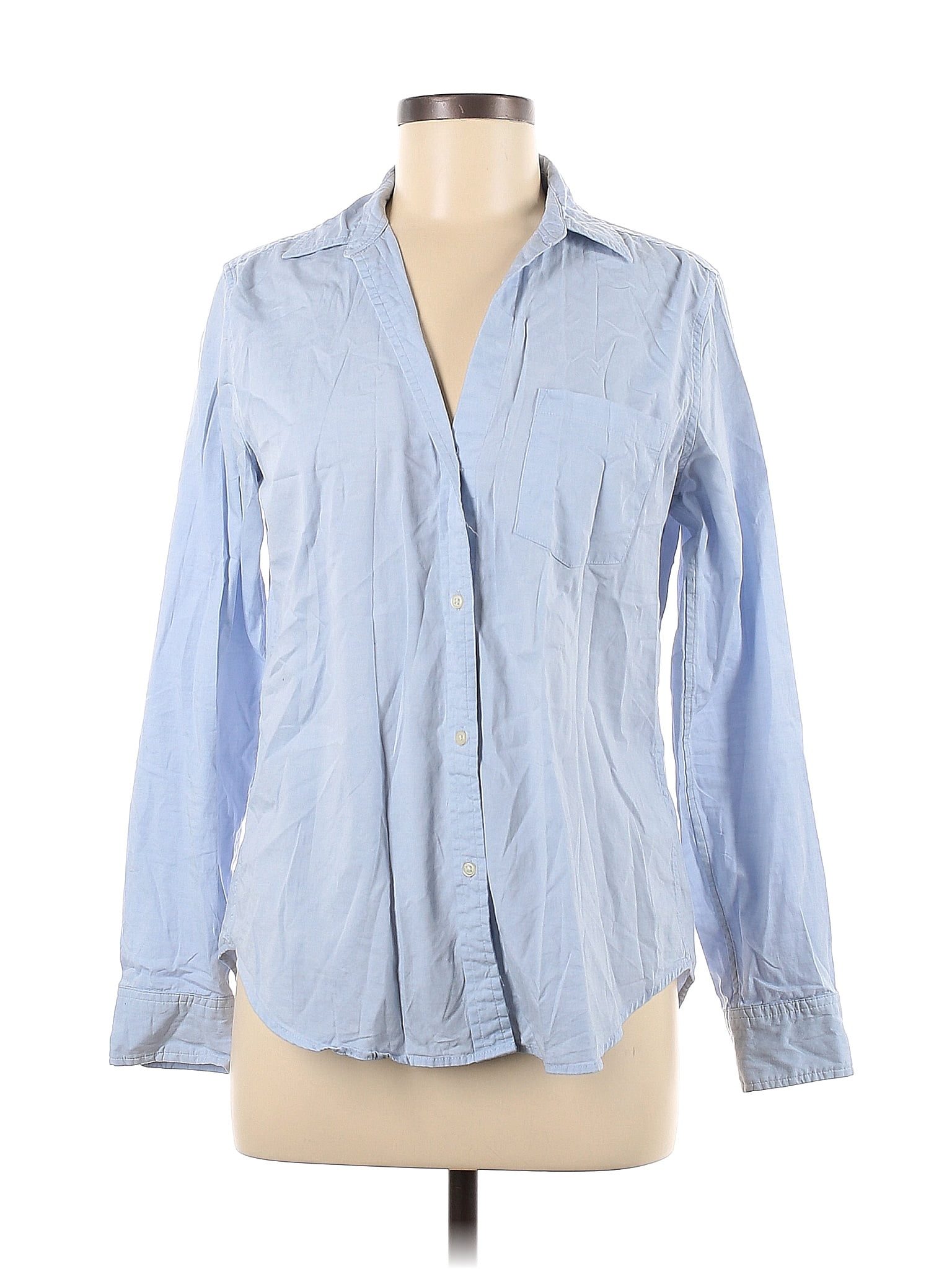 Gap 100% Cotton Blue Long Sleeve Button-Down Shirt Size M - 74% off | ThredUp