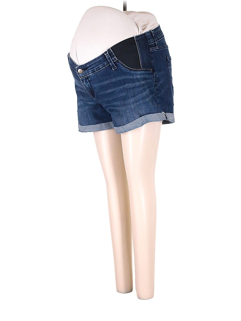 Isabel Maternity Solid Blue Denim Shorts Size 8 (Maternity) - 25% off ...