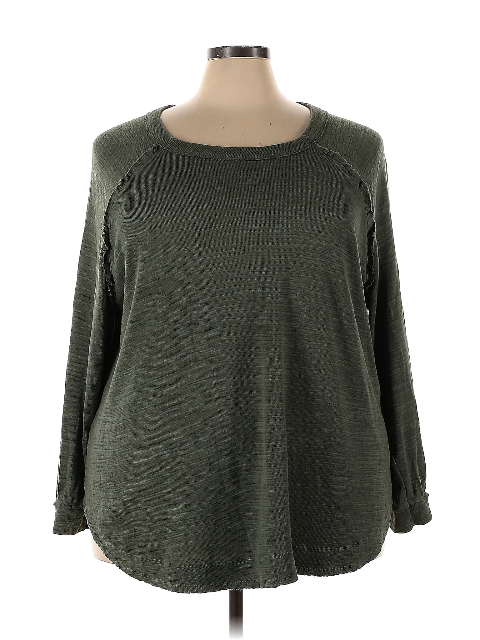 Terra And Sky Green Long Sleeve Top Size 3x Plus 31 Off Thredup