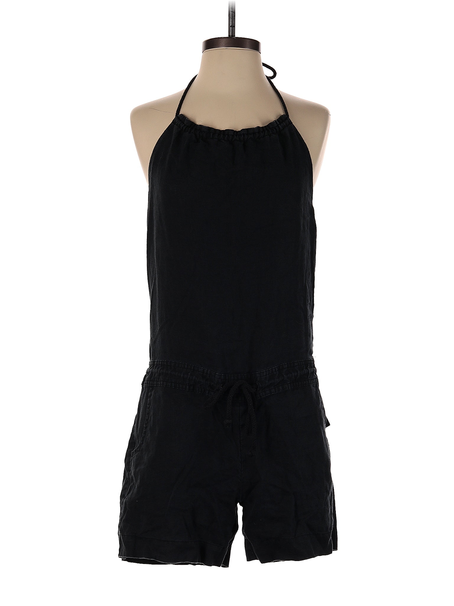 Mossimo 100% Linen Solid Black Romper Size S - 52% off | ThredUp