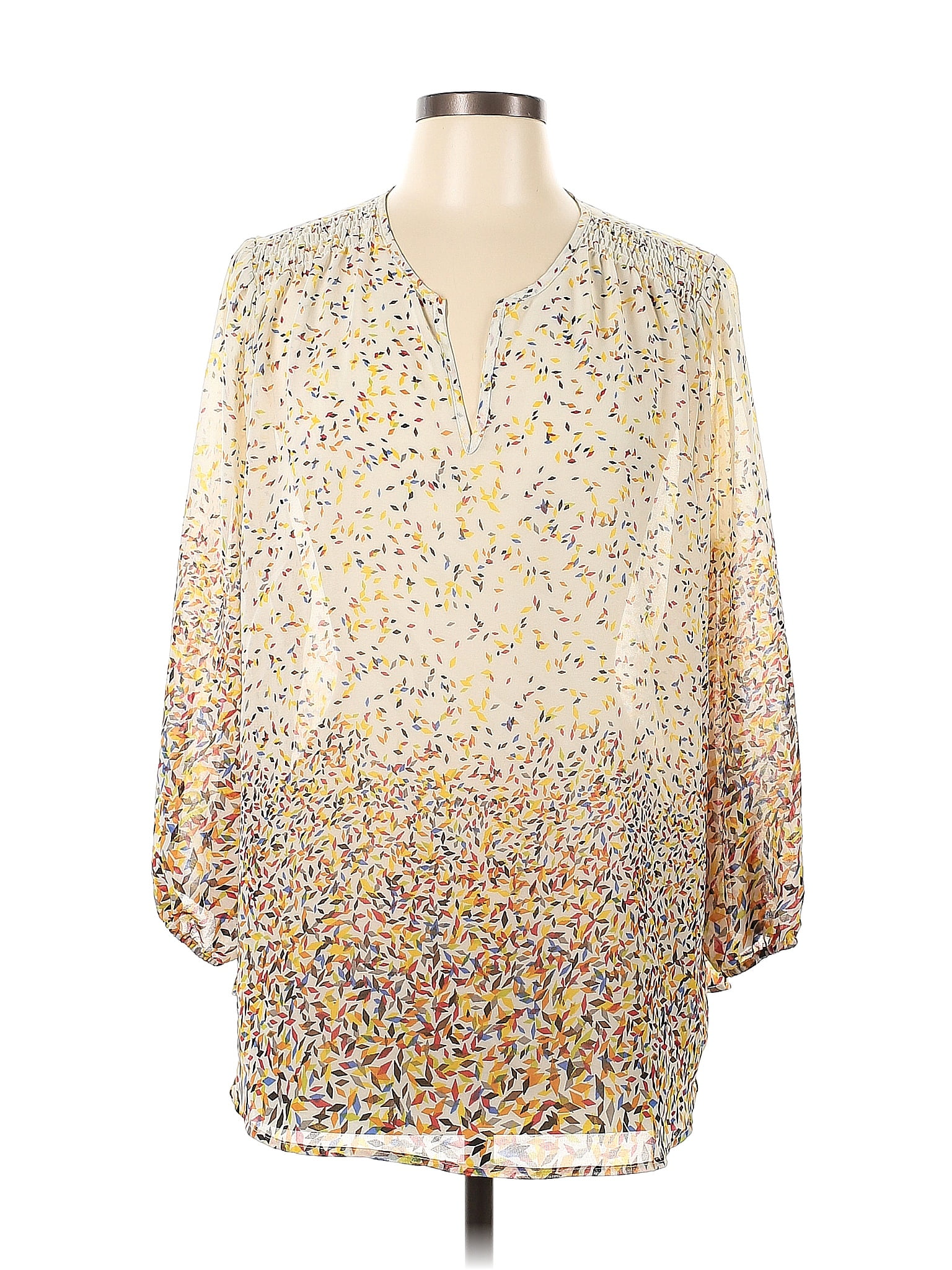 Fun2Fun 100% Polyester Gold Long Sleeve Blouse Size 1X (Plus) - 52% off ...