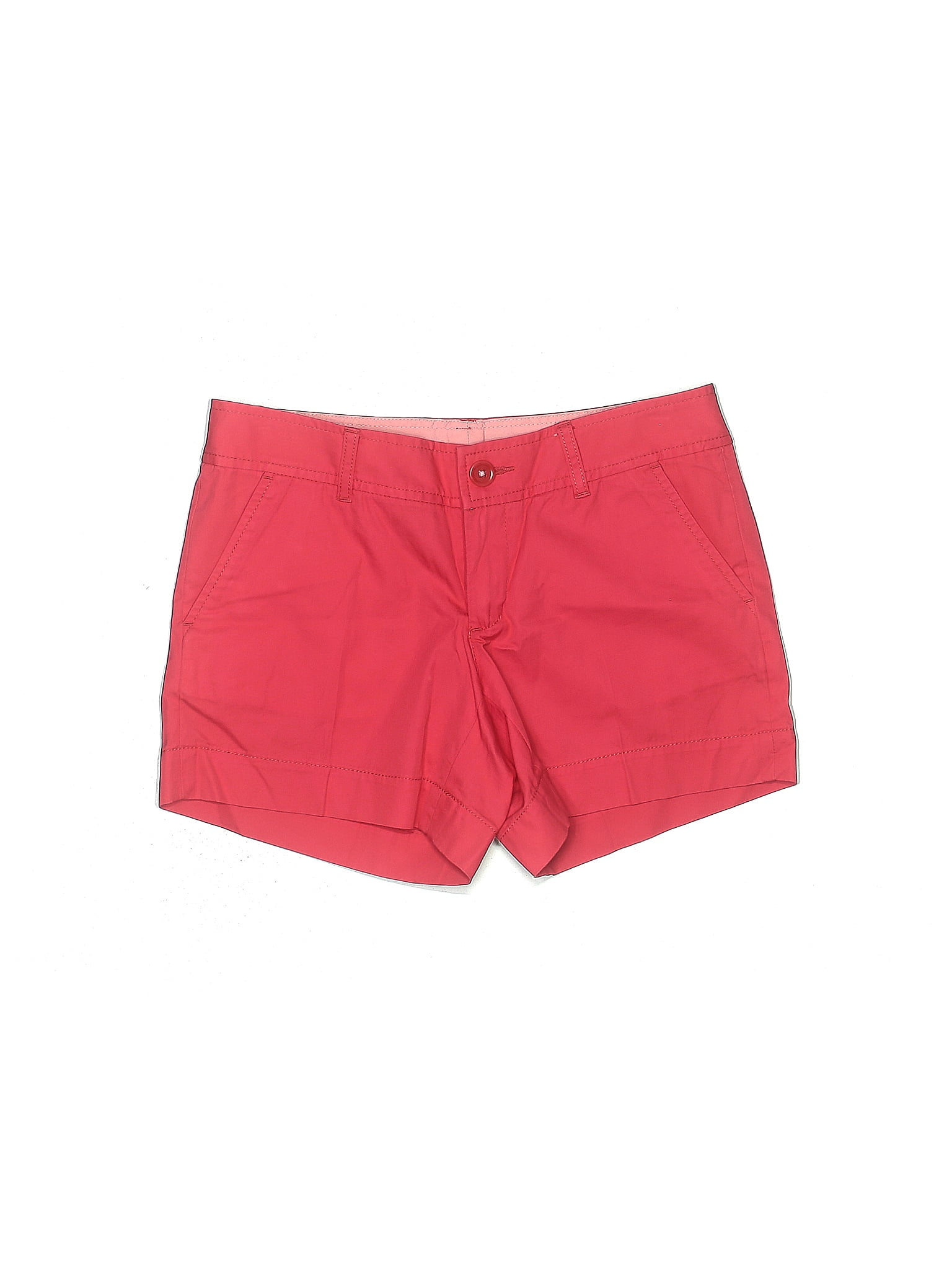 Lilly Pulitzer 100 Cotton Solid Red Khaki Shorts Size 2 70 Off