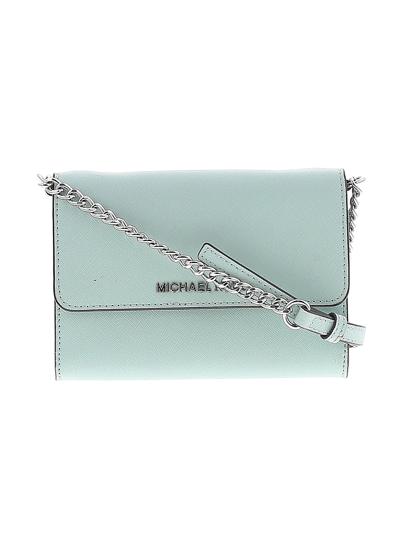 MICHAEL Michael Kors Solid Blue Teal Leather Crossbody Bag One Size ...