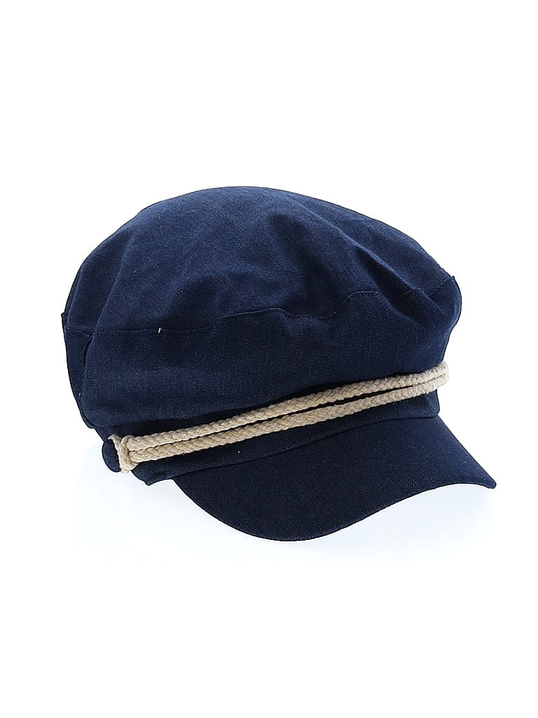INC International Concepts Color Block Solid Blue Hat One Size - 75% ...