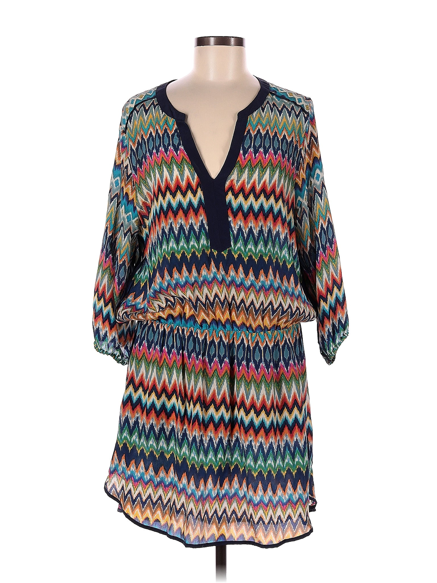 Tolani 100% Silk Chevron-herringbone Color Block Chevron Multi Color ...