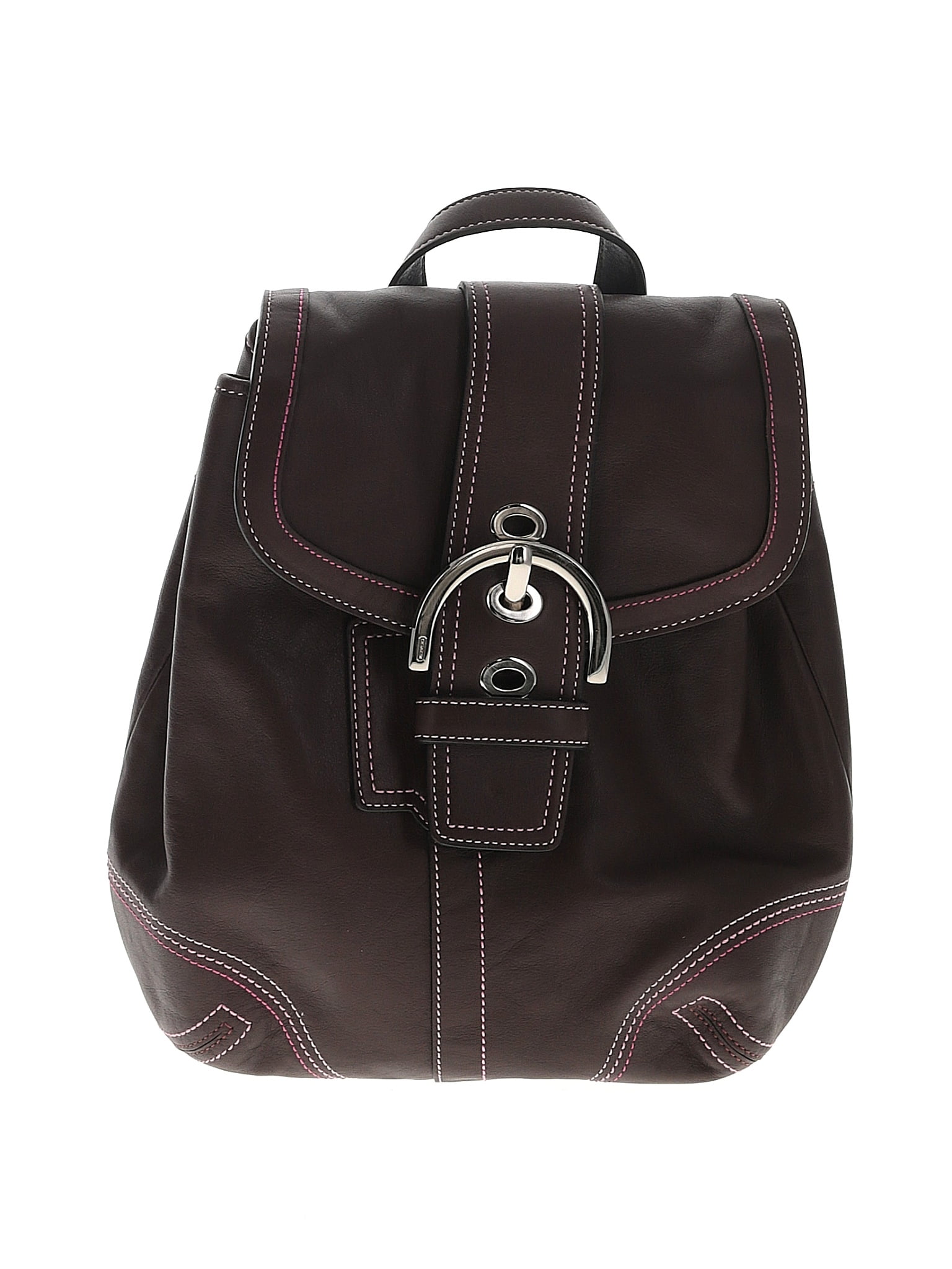 Coach Factory 100% Leather Solid Brown Burgundy Leather Backpack One ...