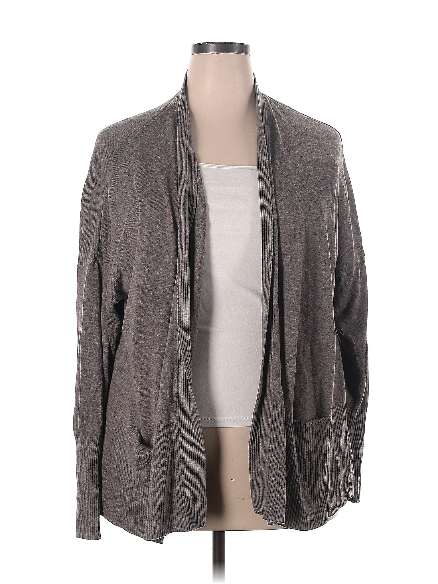 Sonoma Life Style Color Block Solid Gray Cardigan Size 2x Plus 56