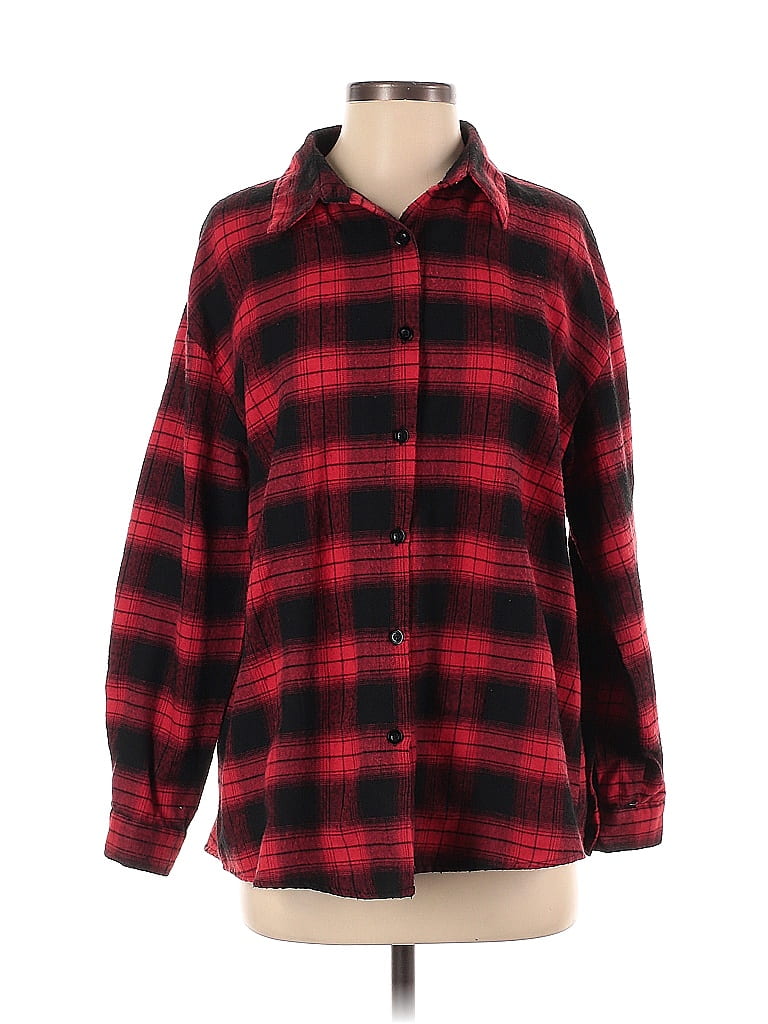 Shein Plaid Red Long Sleeve Button-Down Shirt Size XS - 66% off | ThredUp