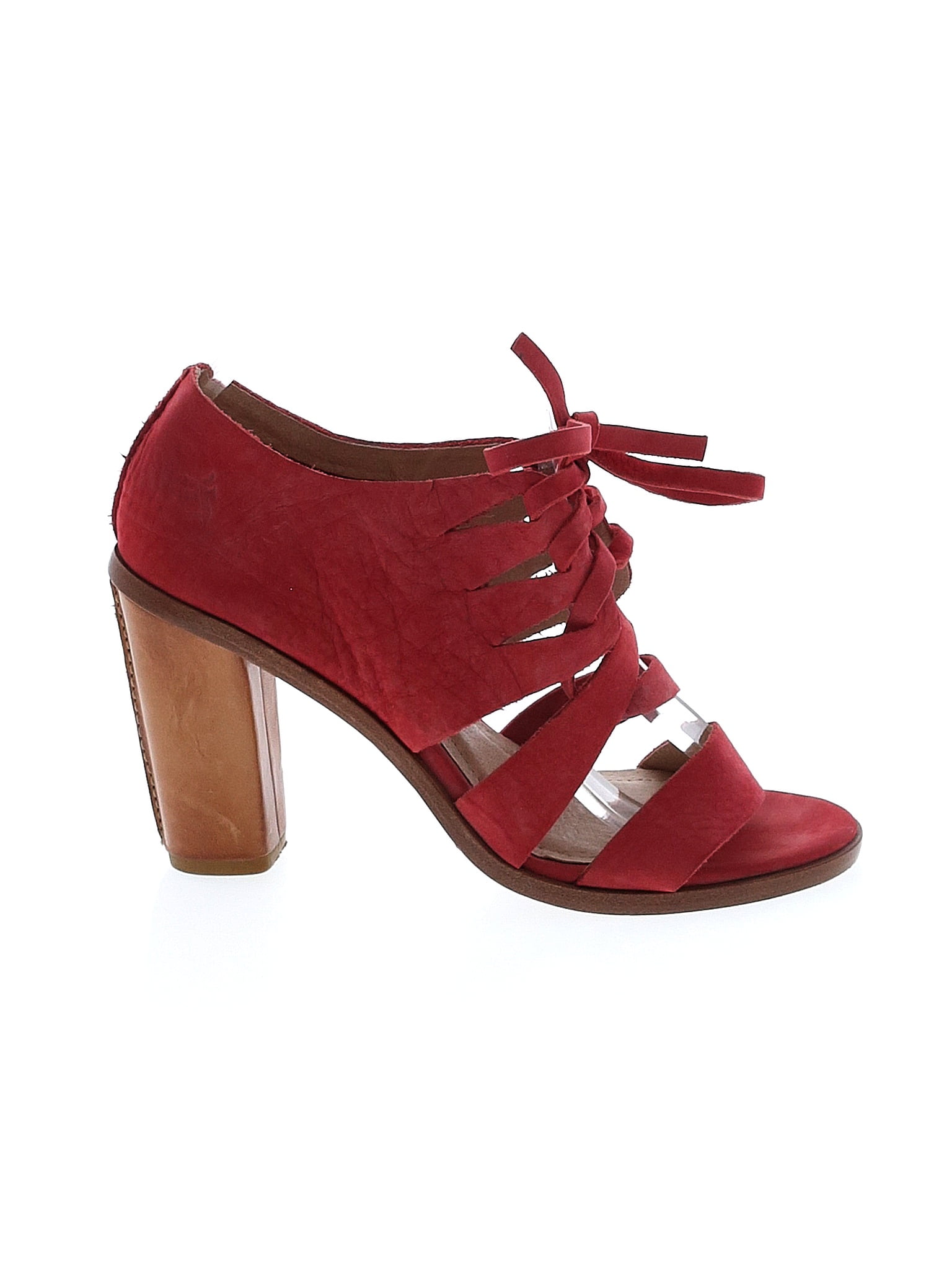 FRYE Solid Maroon Red Heels Size 7 - 77% off | ThredUp
