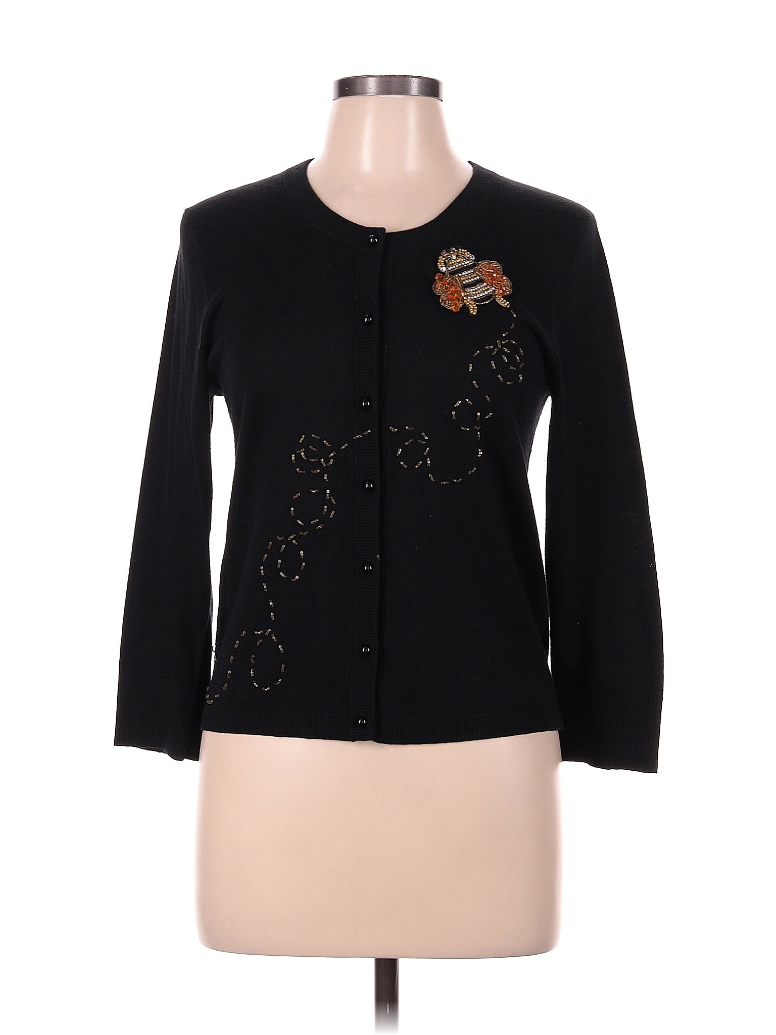 Kate Spade New York Color Block Solid Black Cardigan Size M - 73% off ...