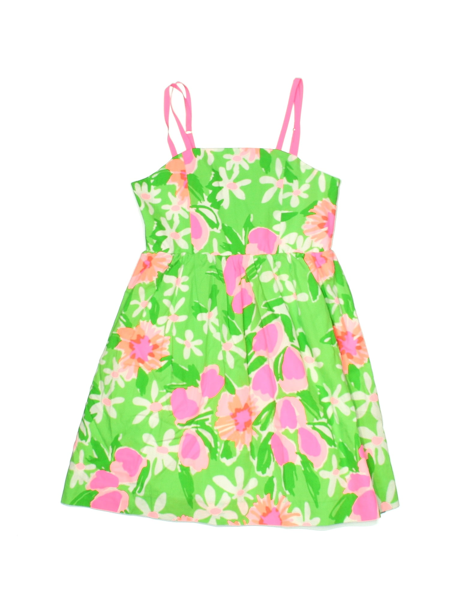 Lilly Pulitzer 100 Cotton Floral Green Dress Size 8 64 Off Thredup