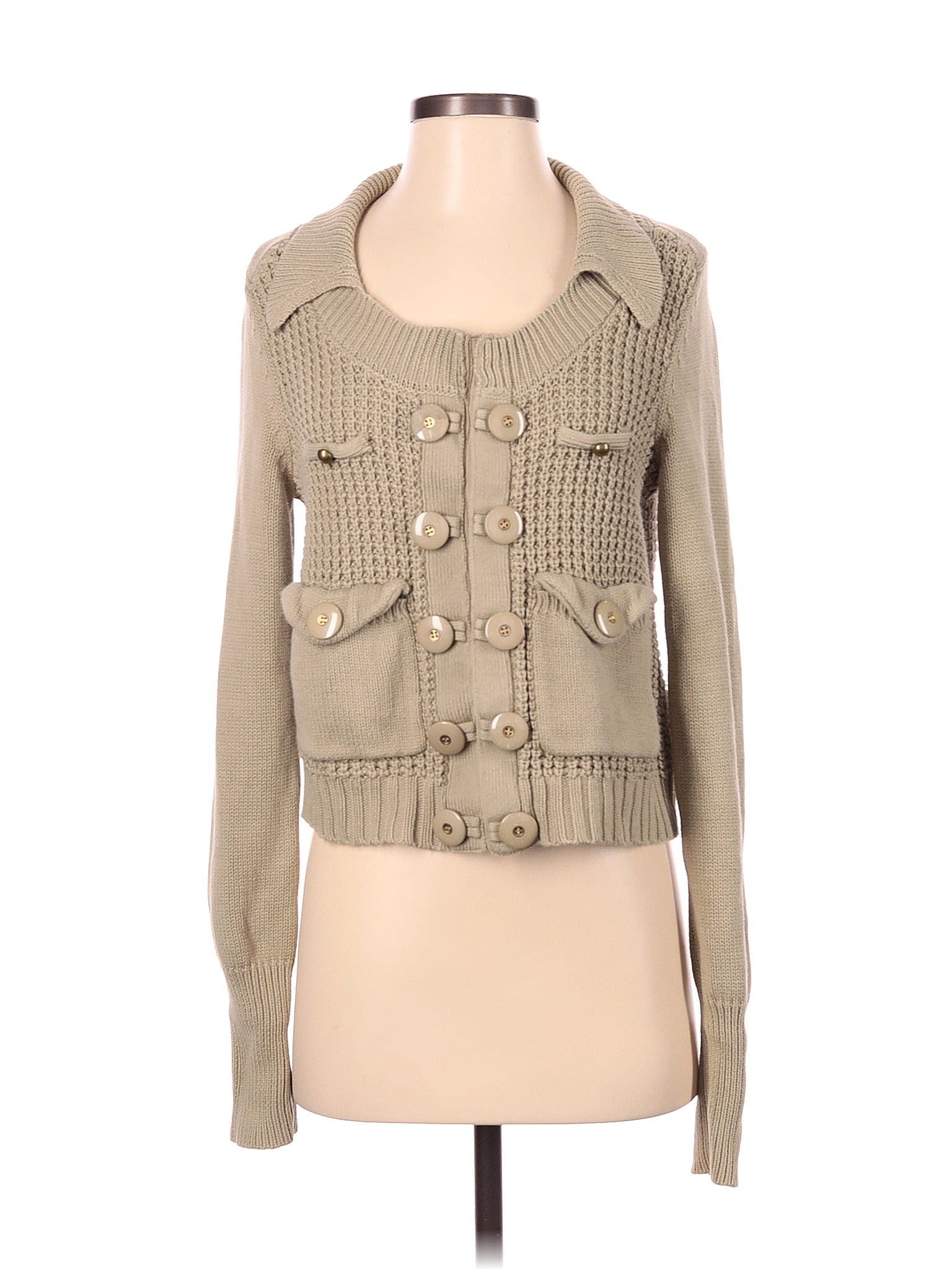 Leifsdottir Color Block Solid Tan Cardigan Size S - 81% off | ThredUp