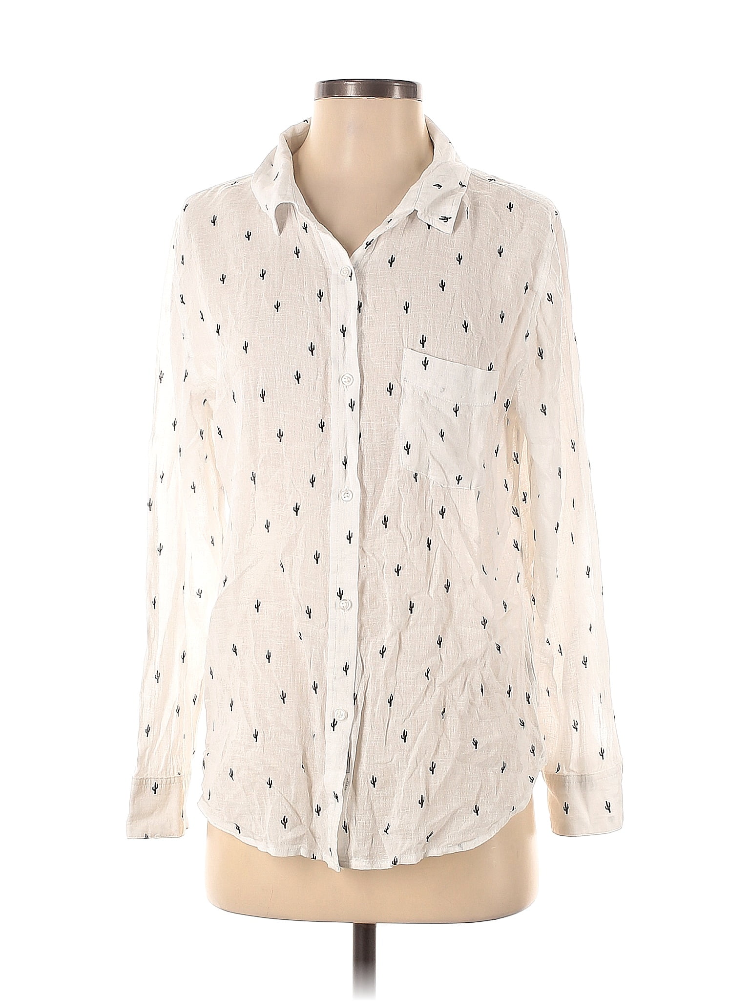 Rails Polka Dots White Ivory Long Sleeve Button-Down Shirt Size S - 75% off | ThredUp