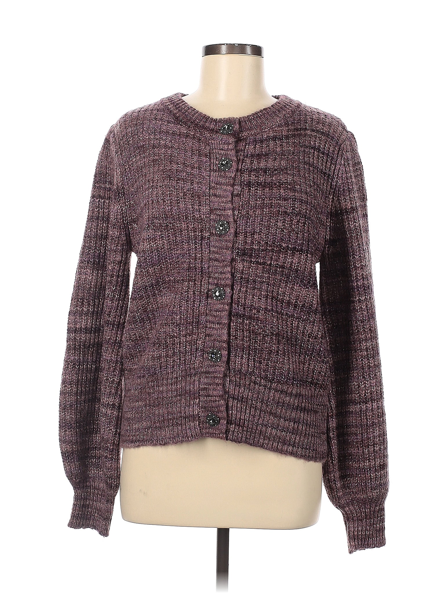 Who What Wear Color Block Marled Purple Cardigan Size M - 47% off | ThredUp