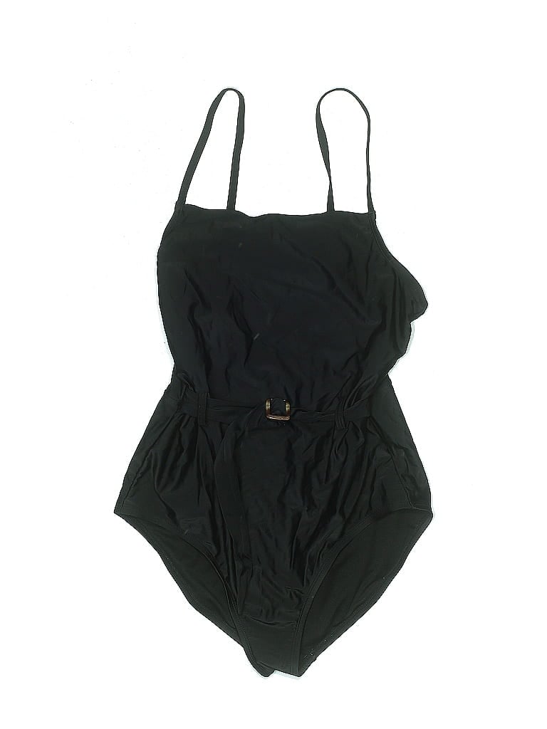 New Directions Solid Black One Piece Swimsuit Size L - 71% off | ThredUp