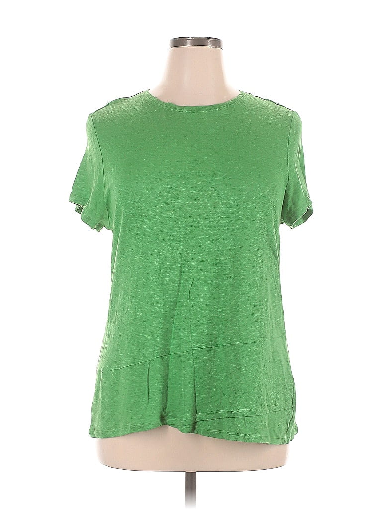 J Jill 100 Linen Green Short Sleeve Top Size Xl 65 Off Thredup