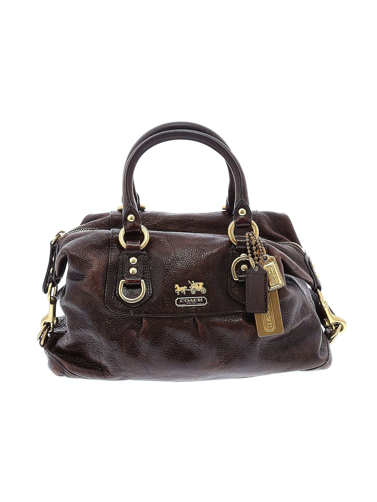 Coach 100% Leather Solid Brown Leather Satchel One Size - 86% off | ThredUp