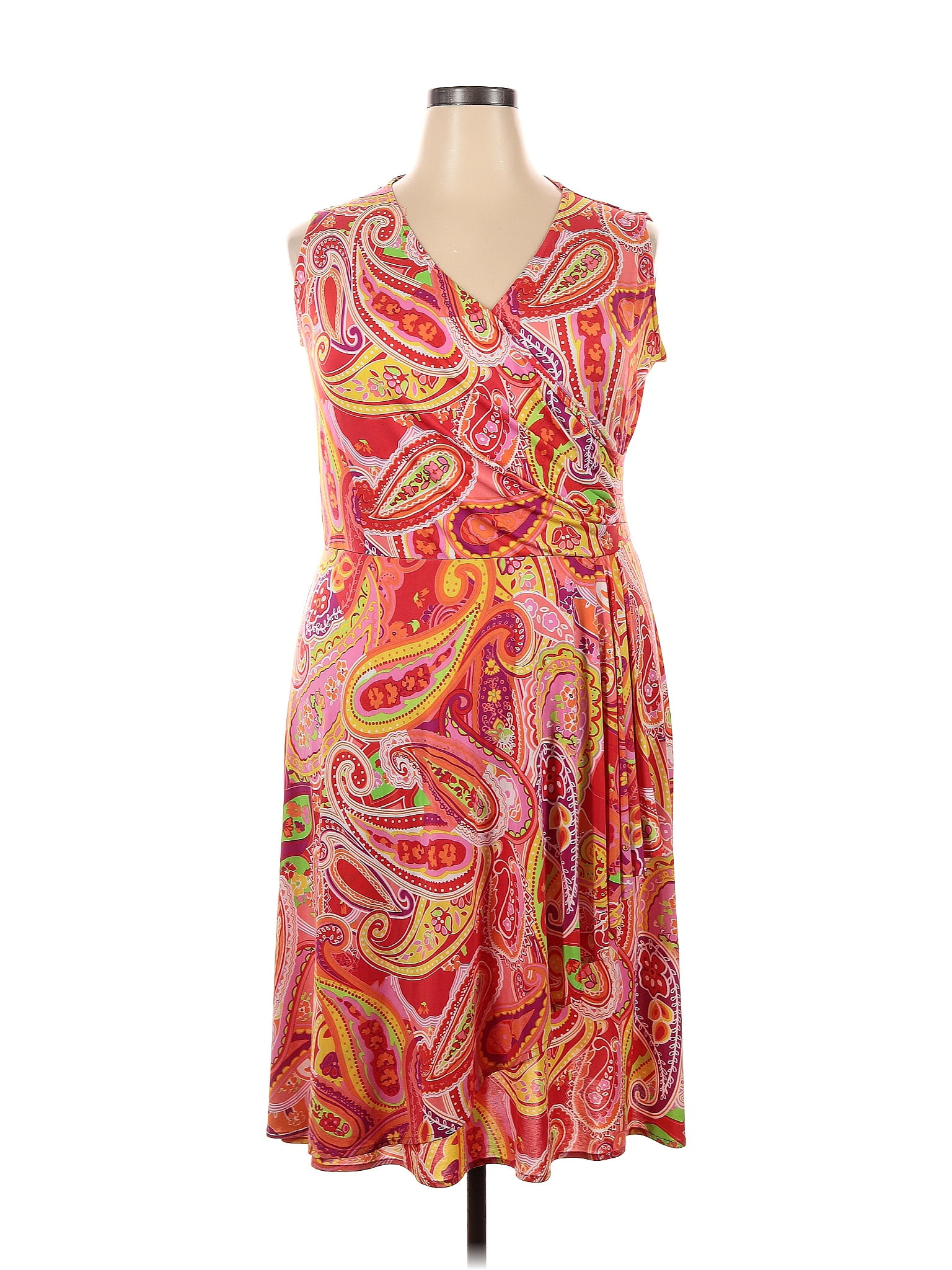 Chaps Multi Color Red Casual Dress Size 18 (Plus) - 51% off | ThredUp