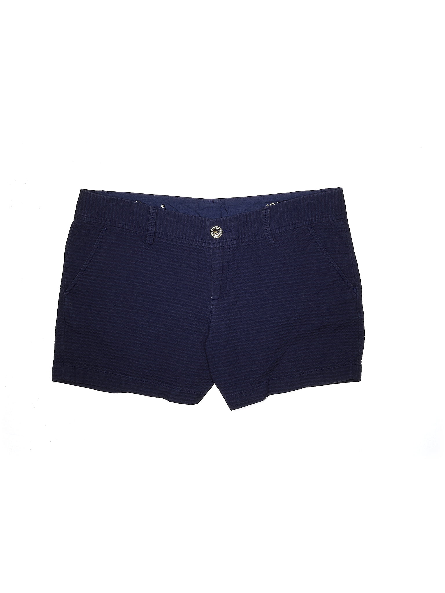 Lilly Pulitzer 100 Cotton Solid Blue Shorts Size 12 64 Off Thredup