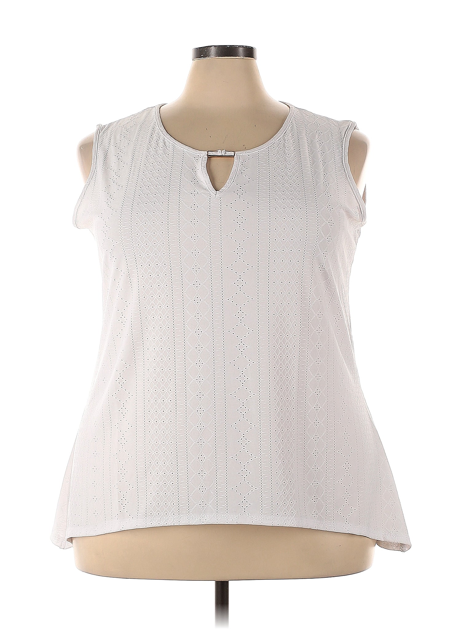 Notations Polka Dots White Sleeveless Top Size 3X (Plus) - 47% off ...