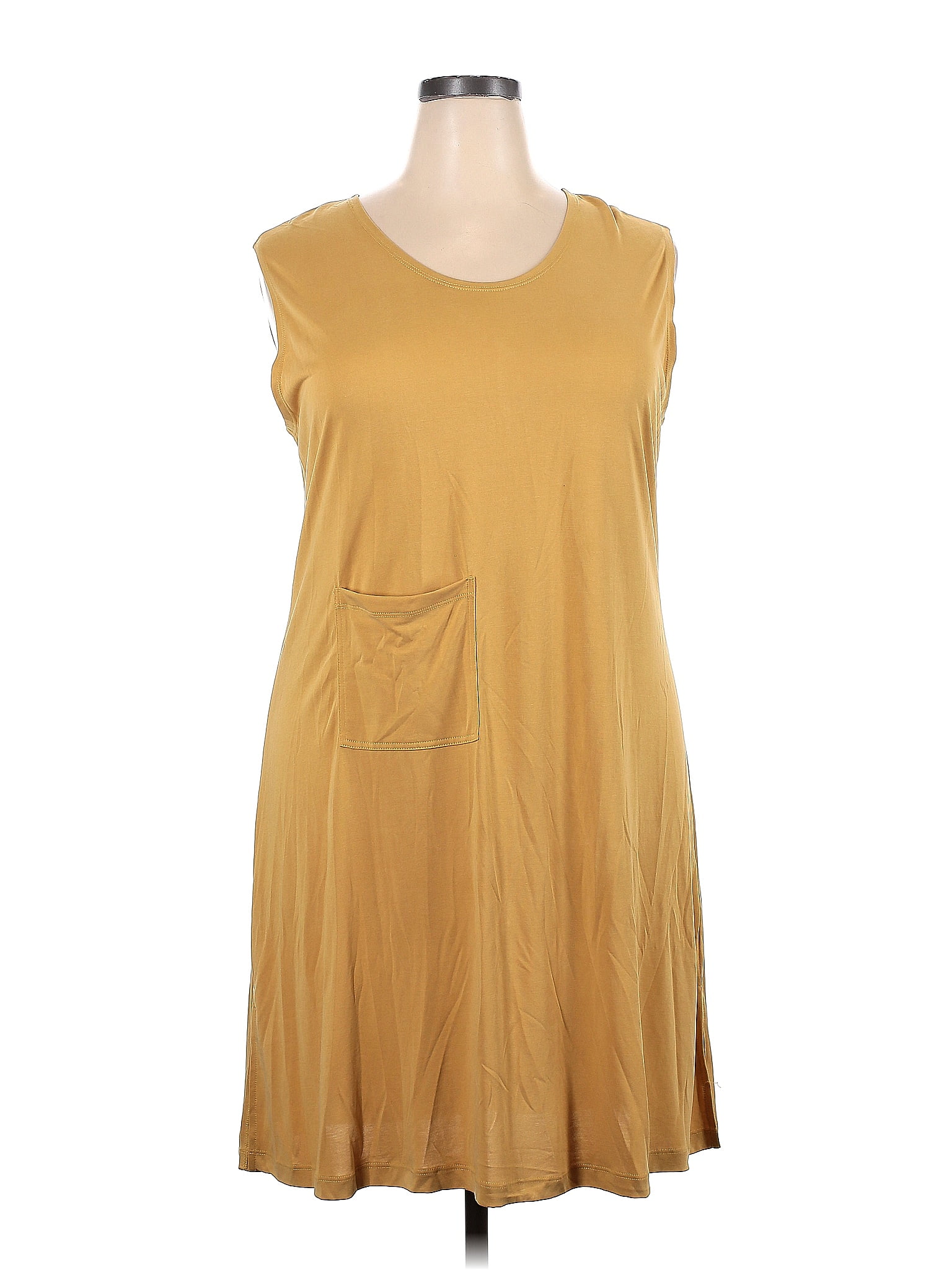 Creation Solid Yellow Casual Dress Size XXL - 68% off | ThredUp