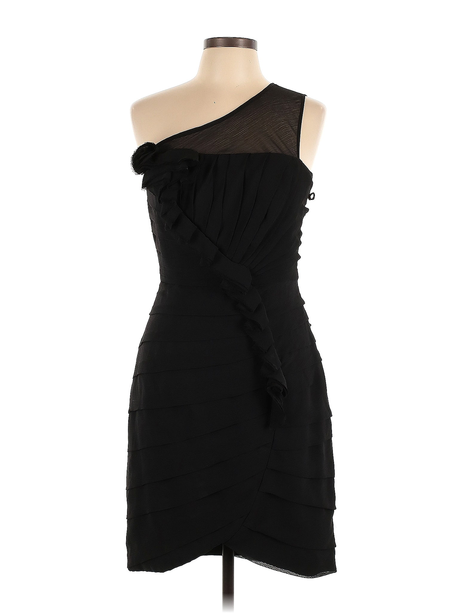 Max And Cleo 100 Polyester Solid Black Cocktail Dress Size 10 74