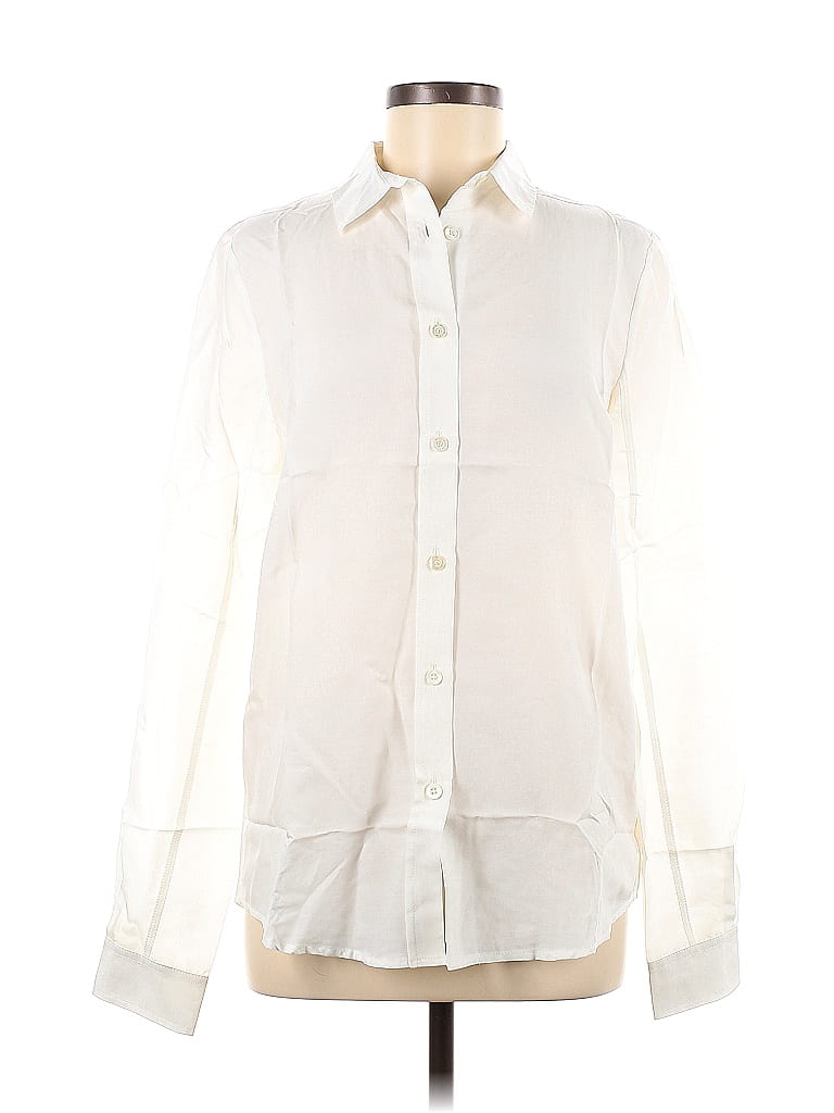 Socapri 100% Cotton Solid White Ivory Long Sleeve Button-Down Shirt Size 42 (IT) - 77% off | ThredUp