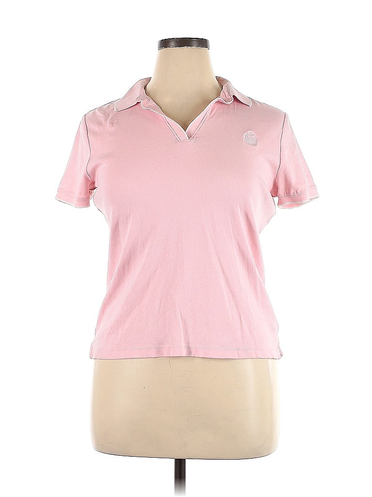 Lauren By Ralph Lauren 100 Cotton Pink Short Sleeve Polo Size Xl 68