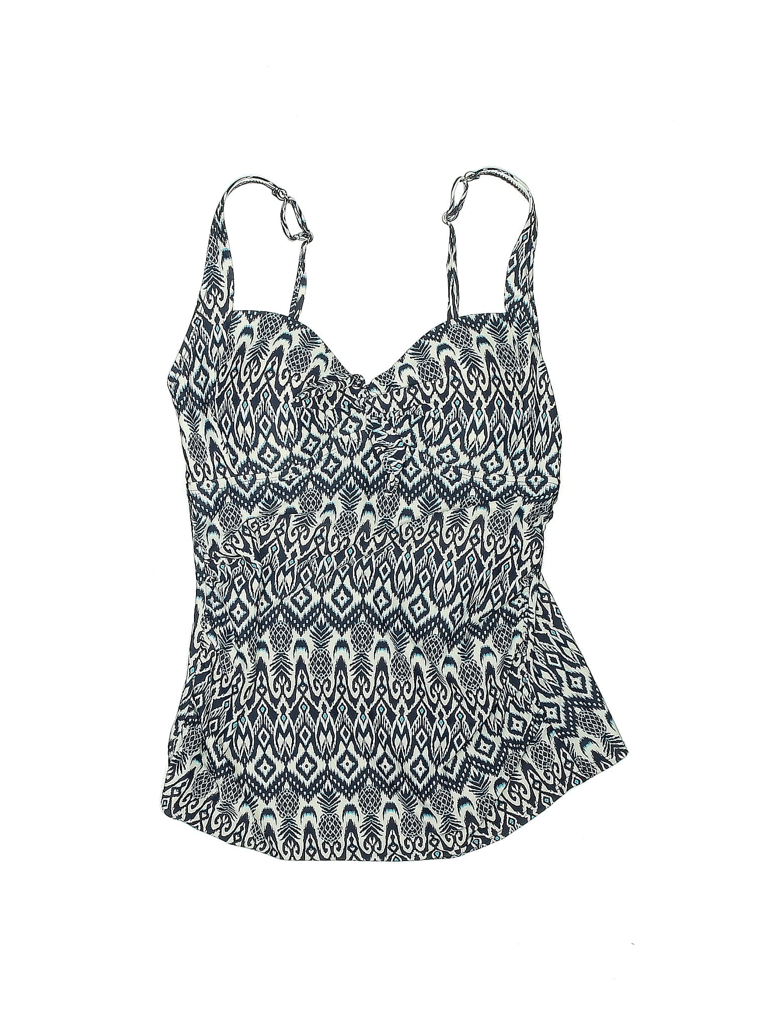 Kona Sol 100% Recycled Plastic Multi Color Blue Swimsuit Top Size M ...