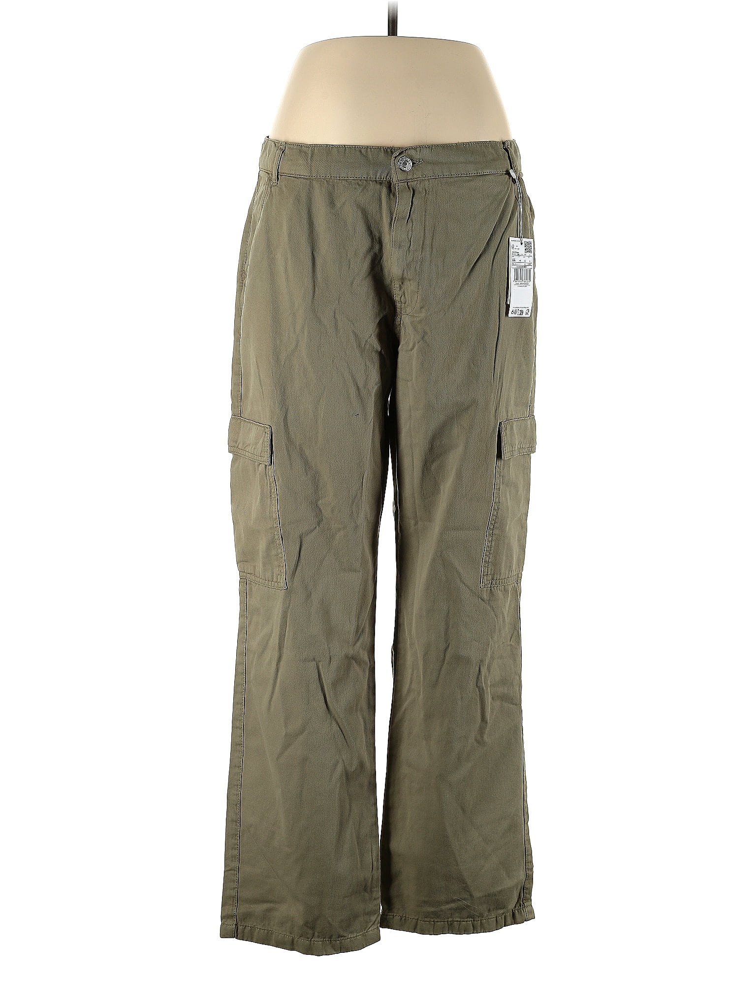 MNG 100% Cotton Solid Green Cargo Pants Size 12 - 51% off | ThredUp