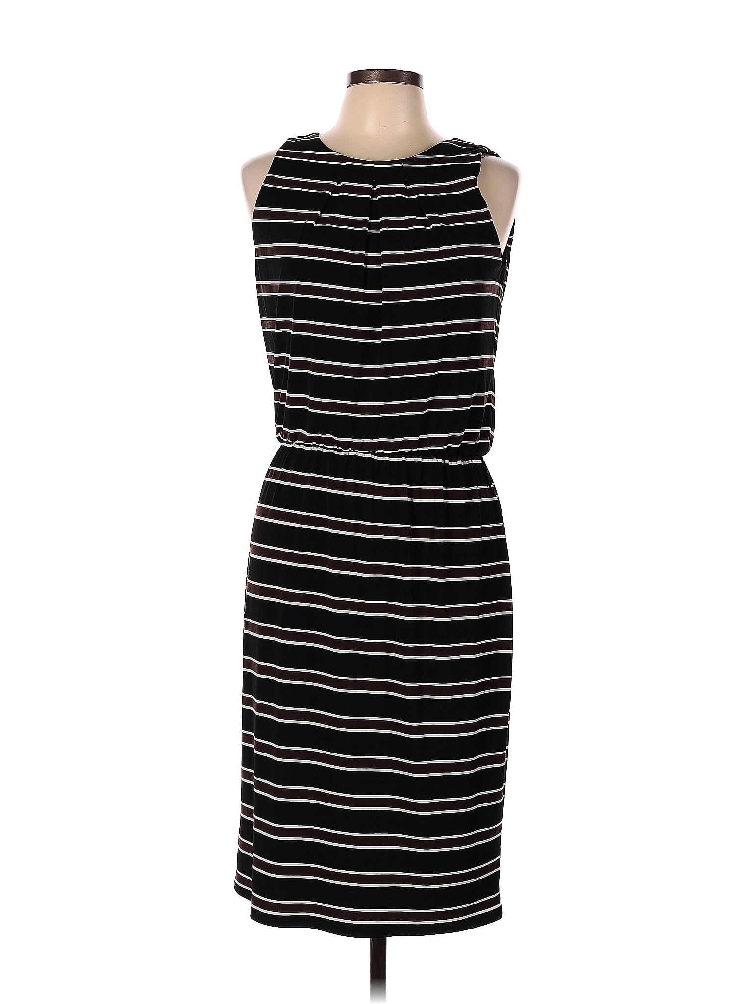 White House Black Market Stripes Black Casual Dress Size 10 92 Off