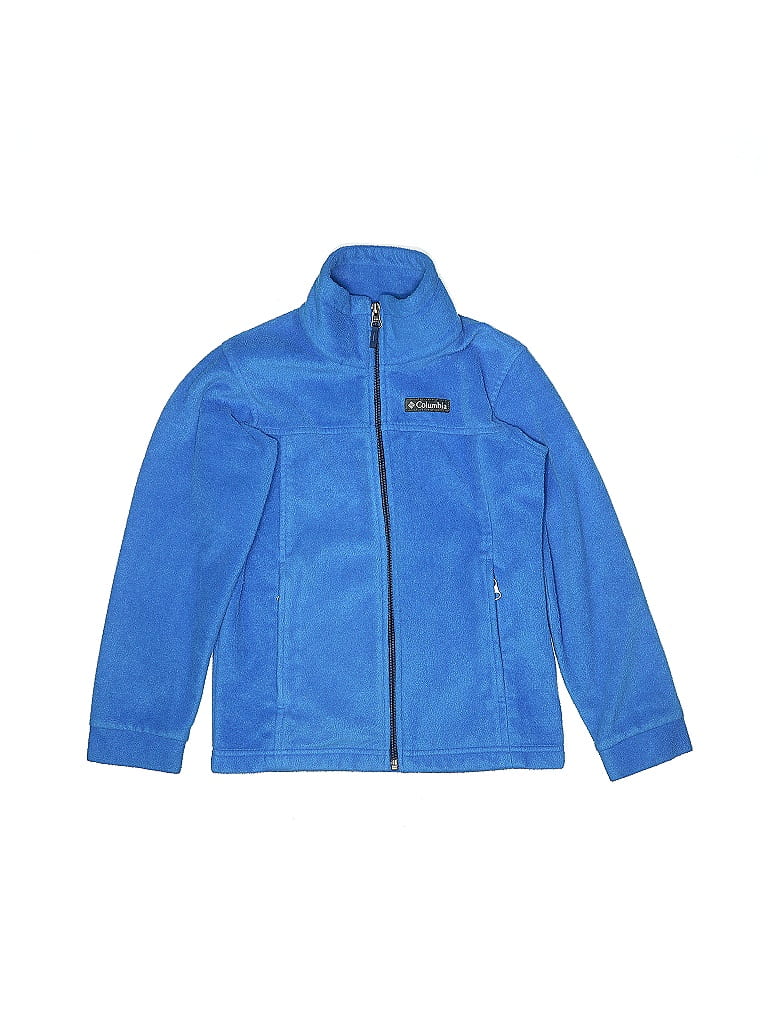 Columbia 100% Polyester Solid Blue Fleece Jacket Size S (Kids) - 41% ...