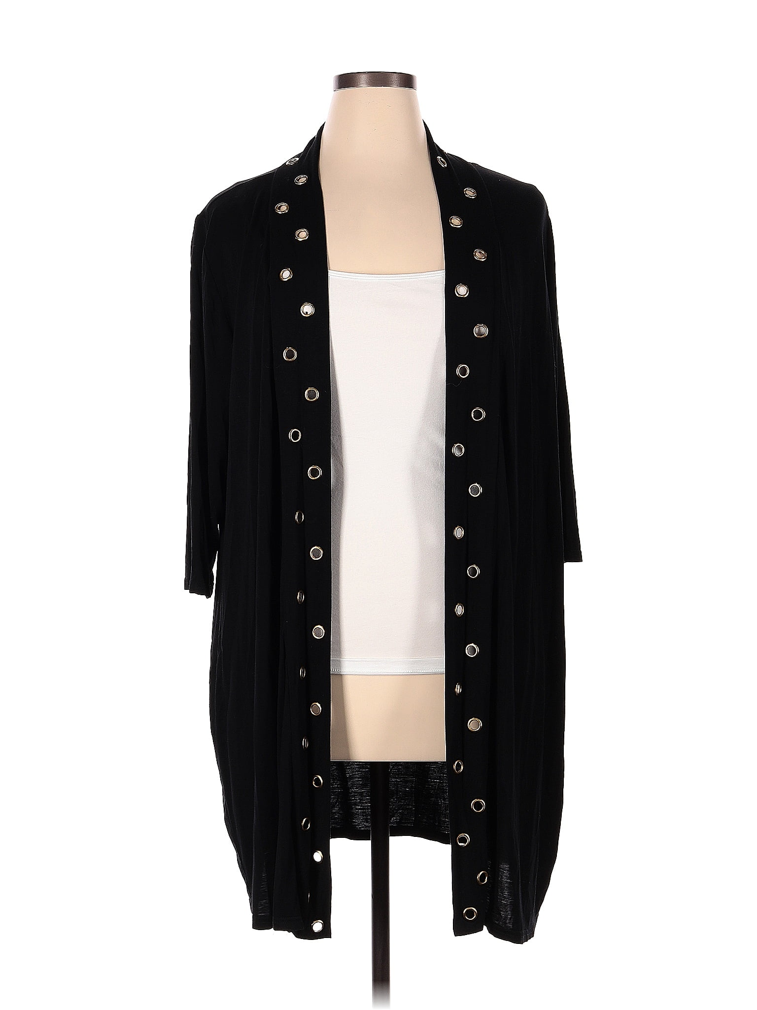 Belldini Solid Black Cardigan Size 1X (Plus) - 67% off | ThredUp