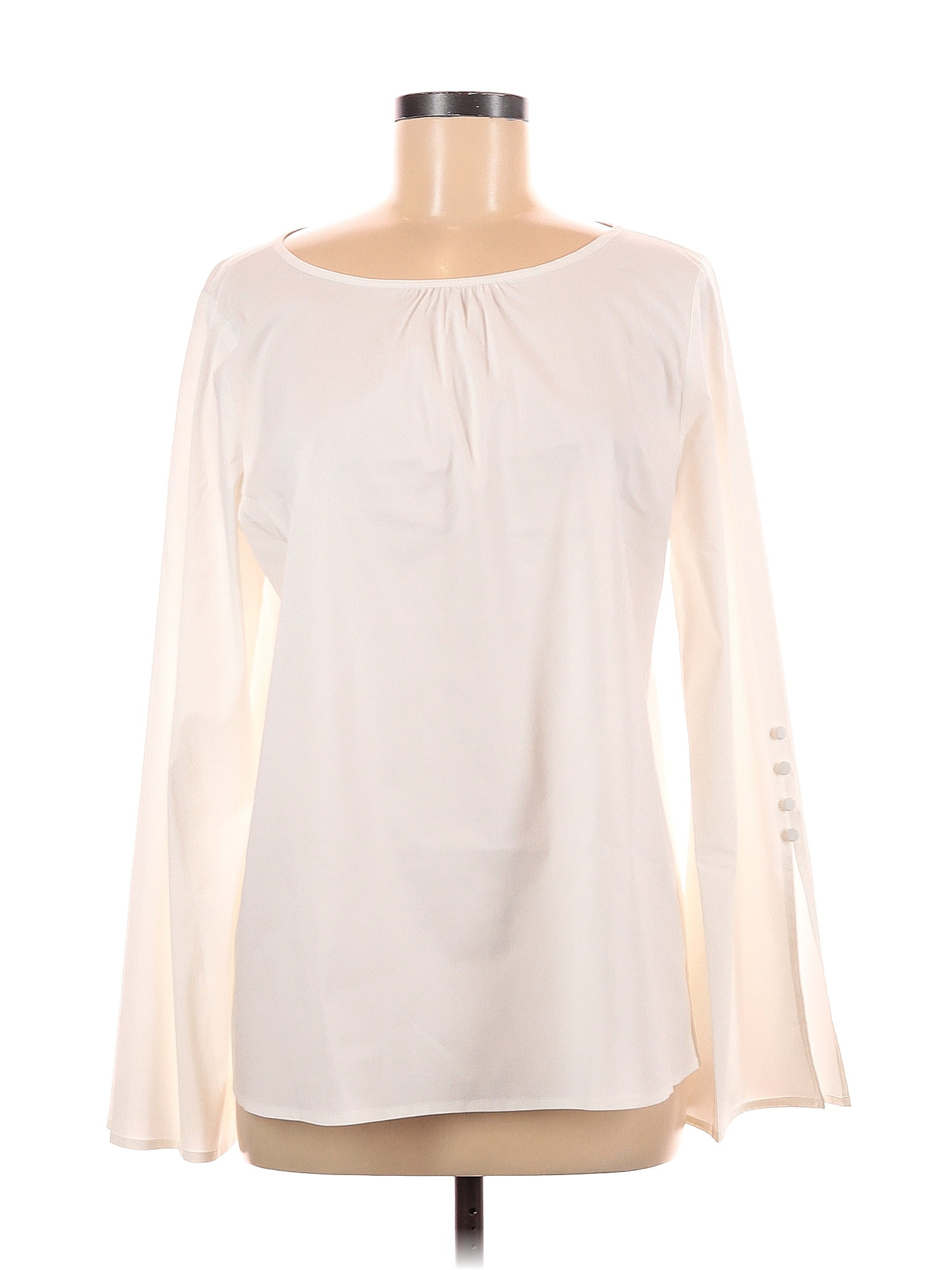 J Jill Solid White Ivory Long Sleeve Blouse Size M 76 Off Thredup