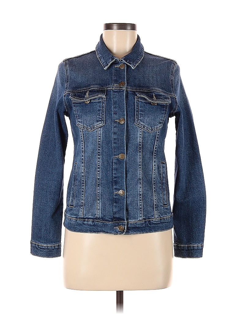 Assorted Brands Solid Blue Denim Jacket Size M 57 Off Thredup