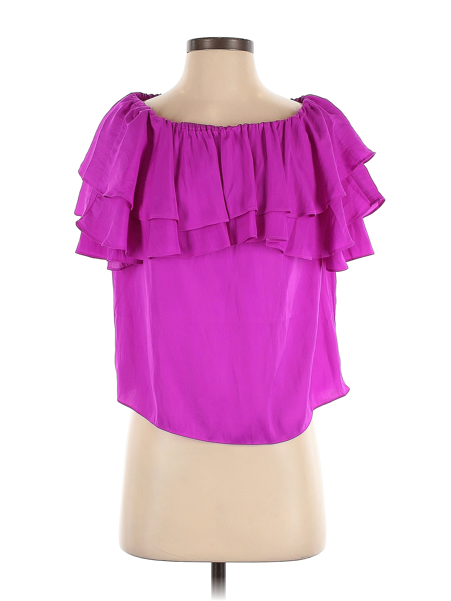 Lilly Pulitzer 100 Polyester Purple Short Sleeve Blouse Size Xs 71