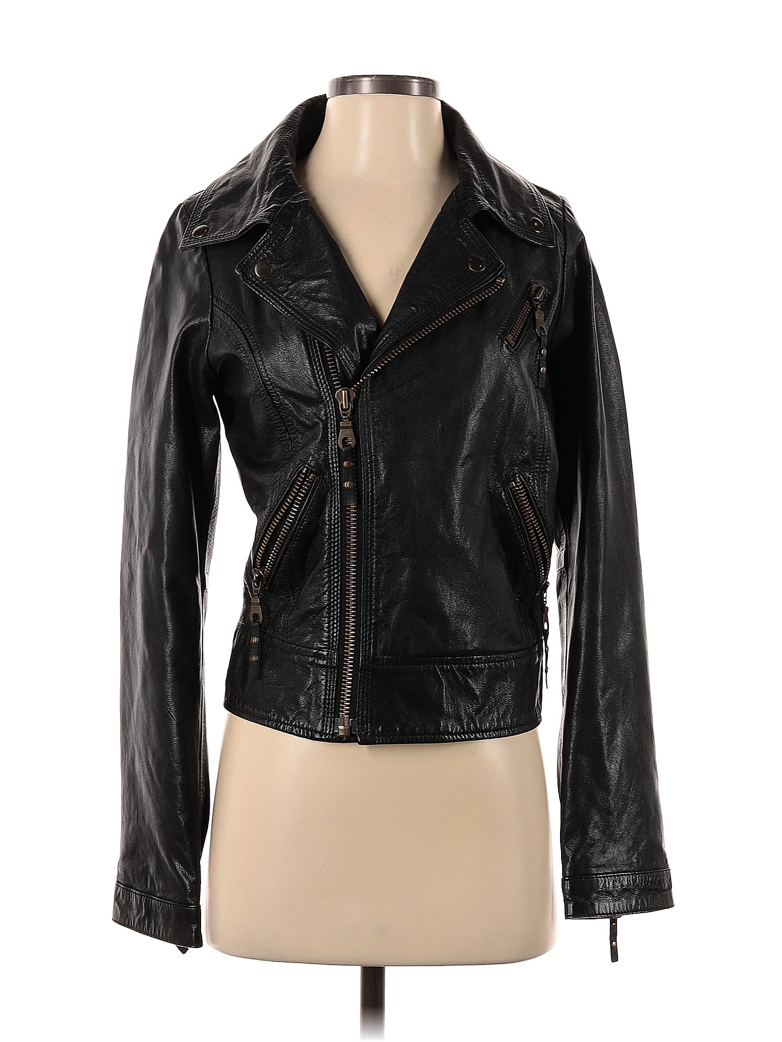 For Joseph 100% Leather Solid Black Leather Jacket Size XS - 60% off ...