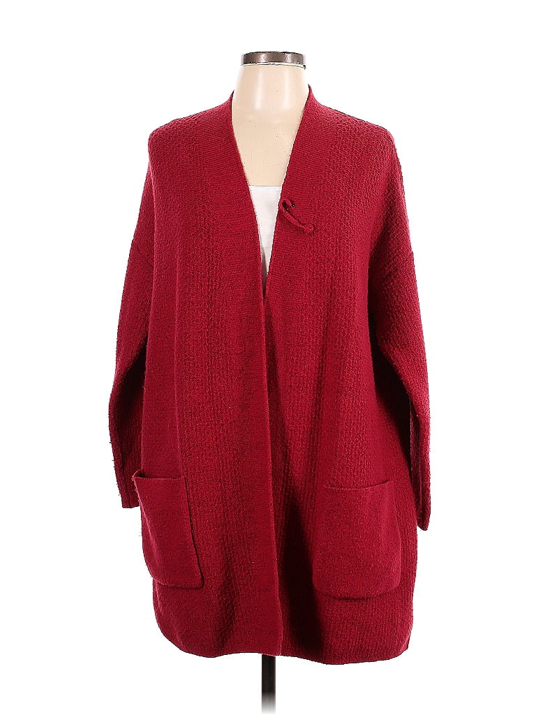 J.Jill Solid Red Cardigan Size L - 36% off | ThredUp